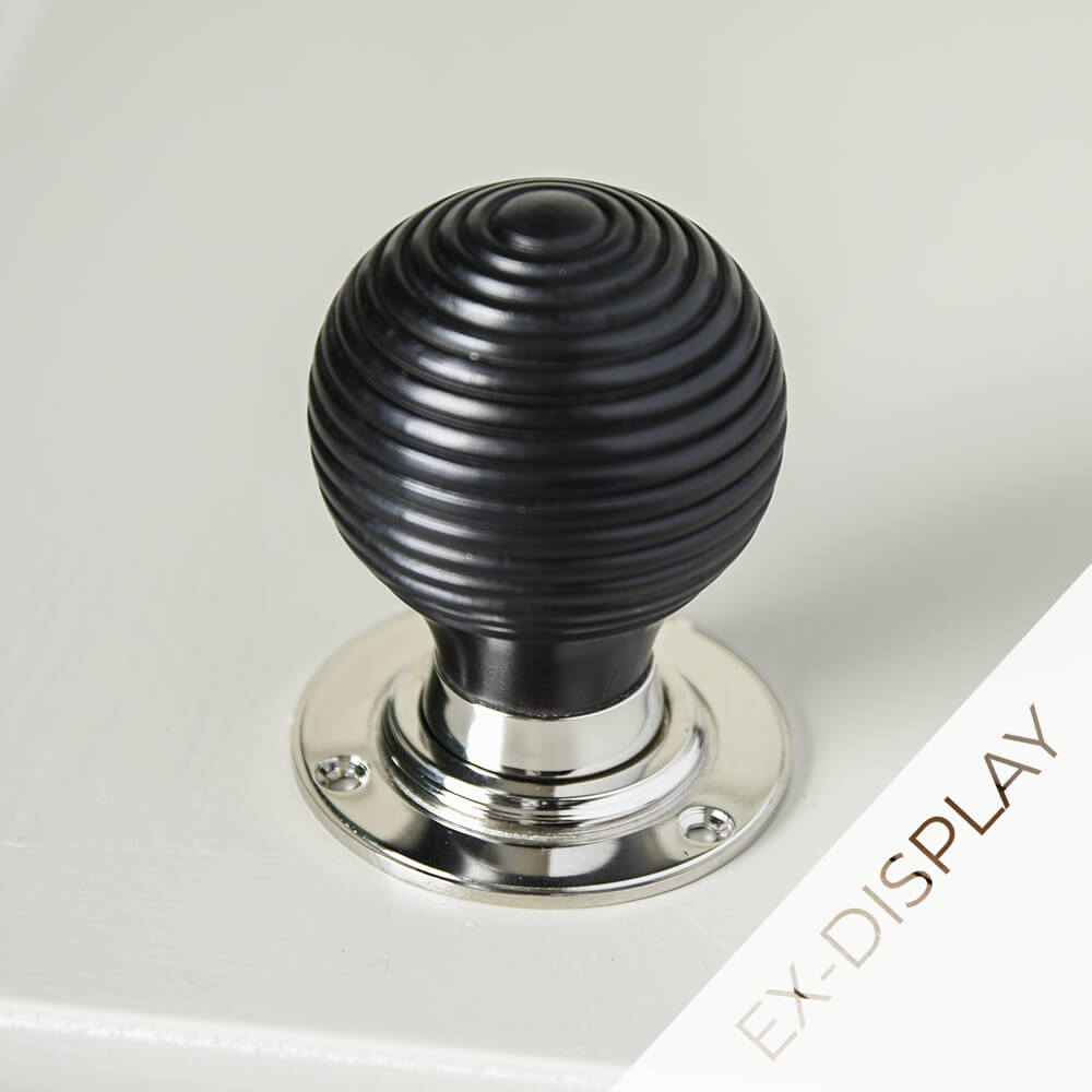 Ex Display Solid Ebony & Nickel Beehive Door Knobs