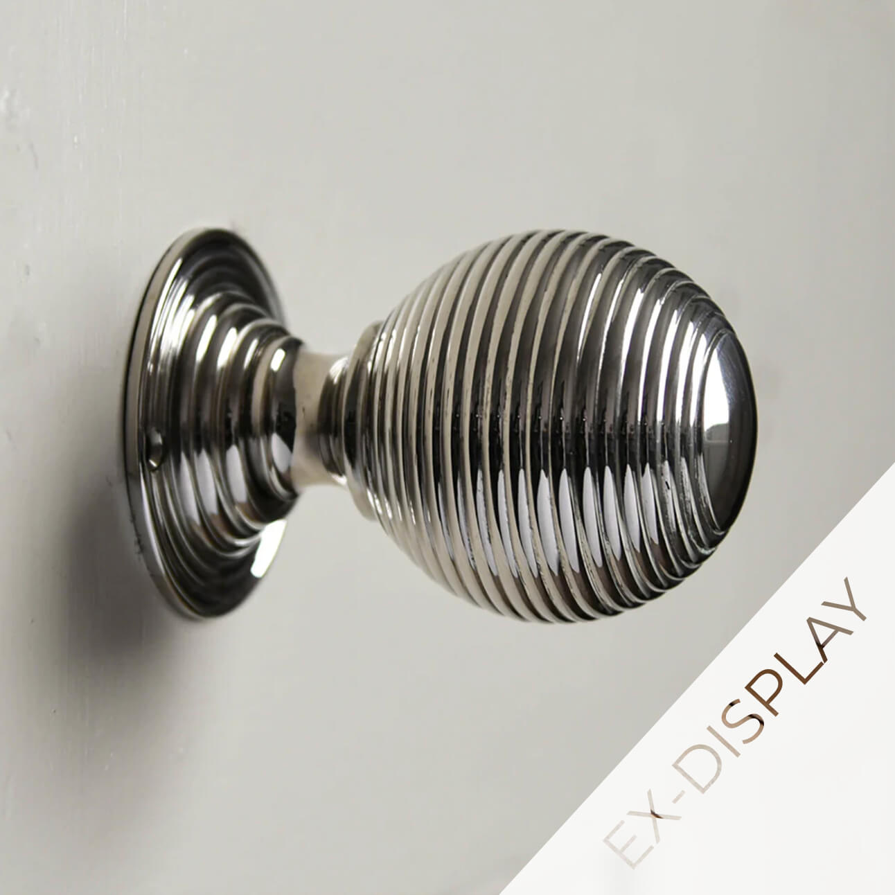 Ex Display Polished Nickel Beehive Door Knobs Large