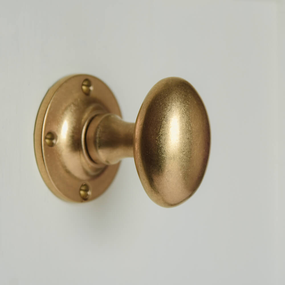 Antique brass door knobs - Oval door knobs - Brass door handles