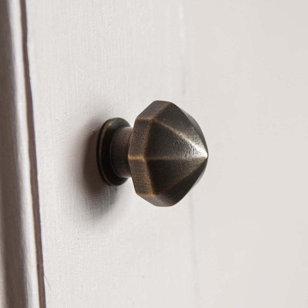 Antique brass drawer knobs - Octagonal cabinet knobs