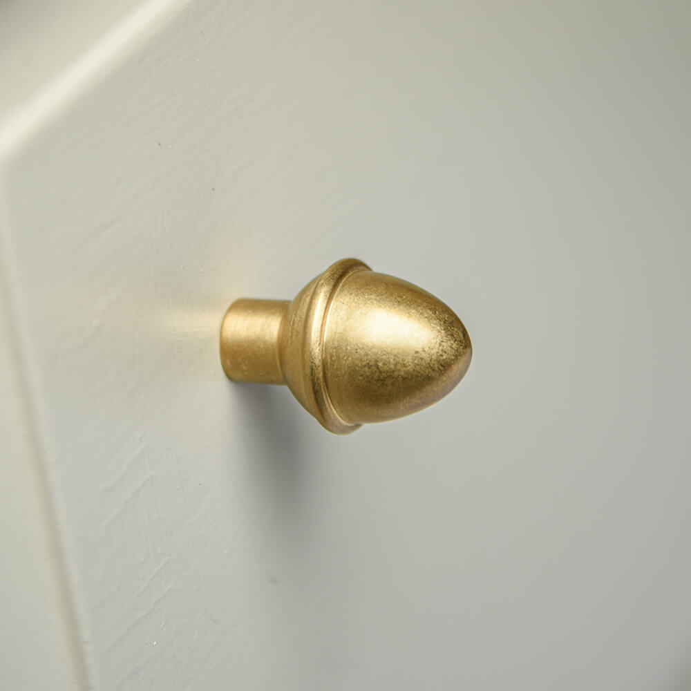 Drawer knobs - Antique brass cabinet knobs - Acorn ironmongery
