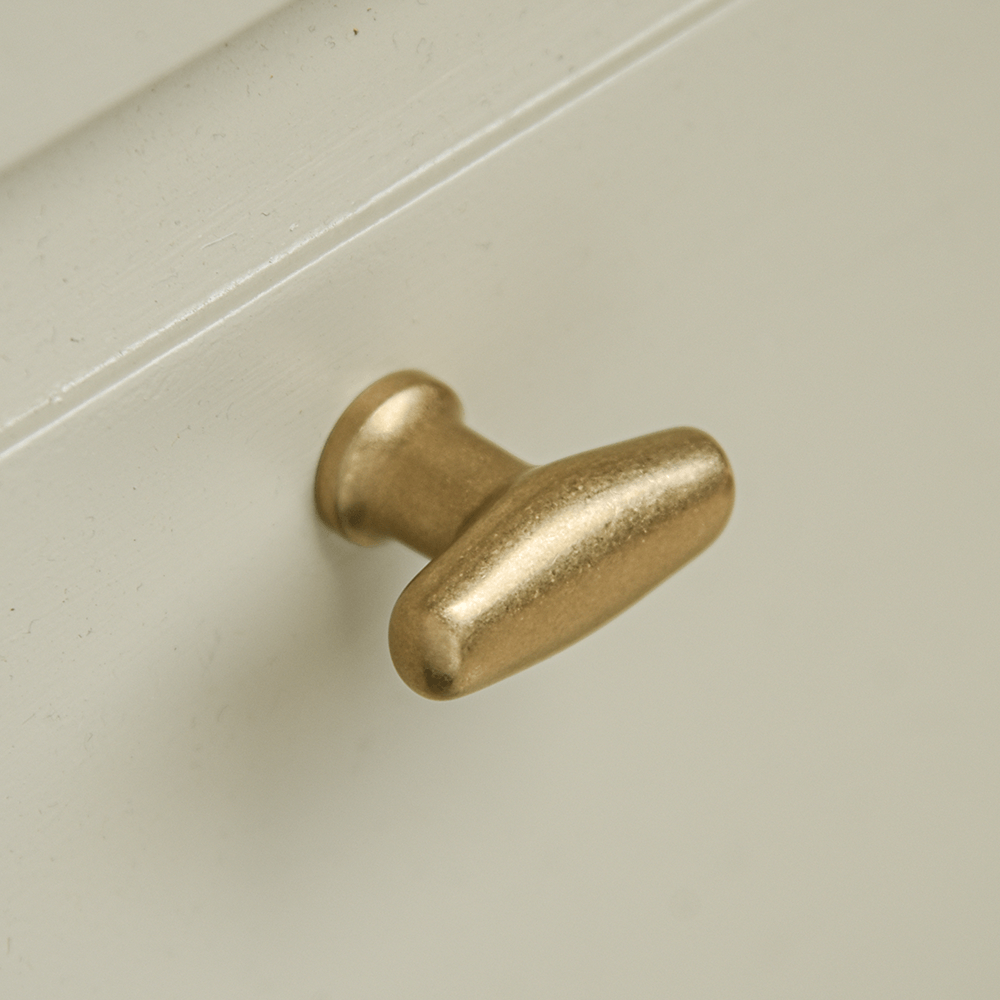 Brass cupboard knob - Brass drawer knob - T bar cabinet knob