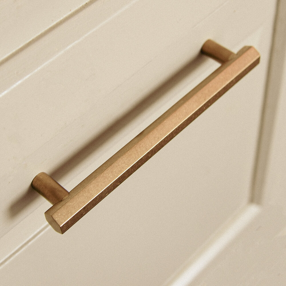 Cupboard handles - Brass drawer handles - Hex handles