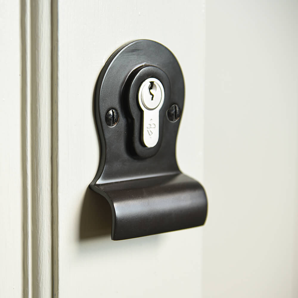Latch pull - Black cylinder pull - Euro cylinder pull