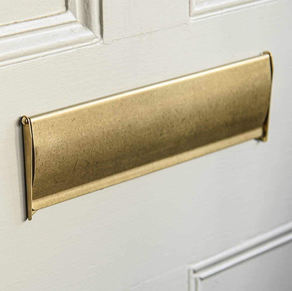 Internal letter tidy - Brass letter box cover - Brass letter tidy