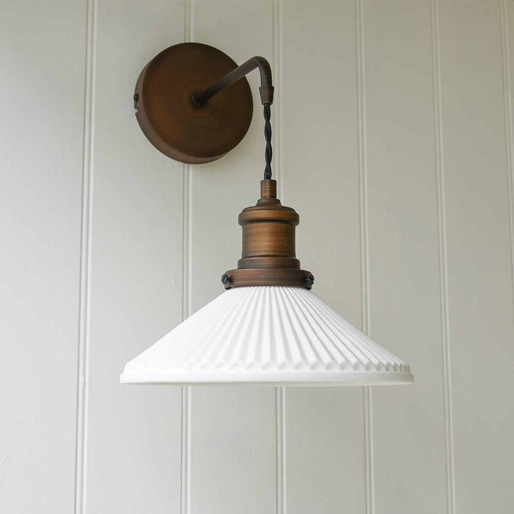 Wall lamp - Fluted wall light - Ceramic sconce