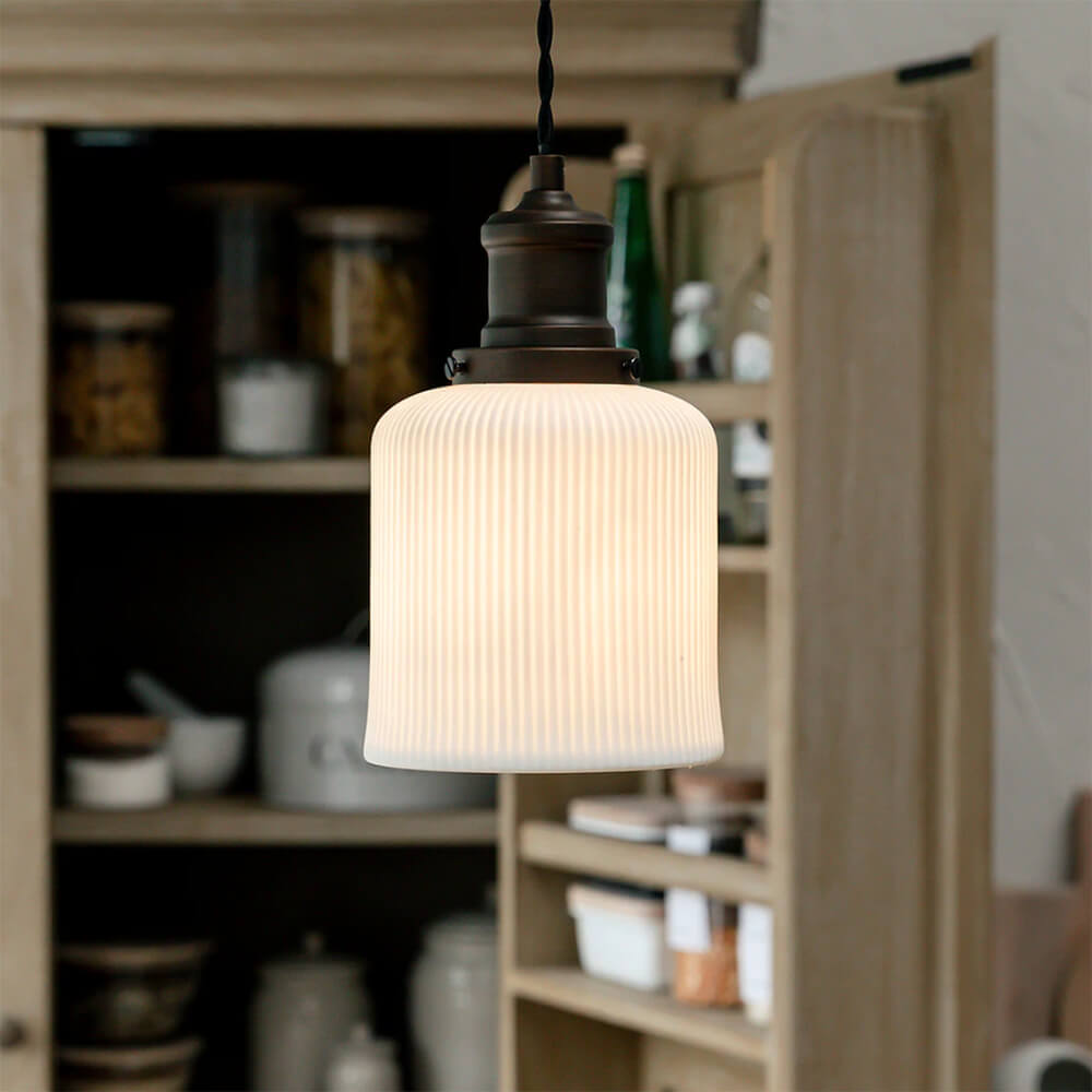 Kitchen island lighting - Ceramic hanging light - Cylinder light