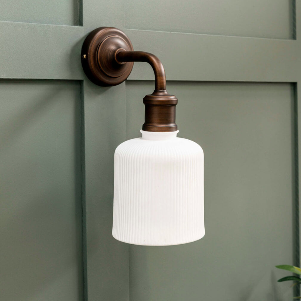 Sconce wall light - Ceramic wall light - Fluted wall light