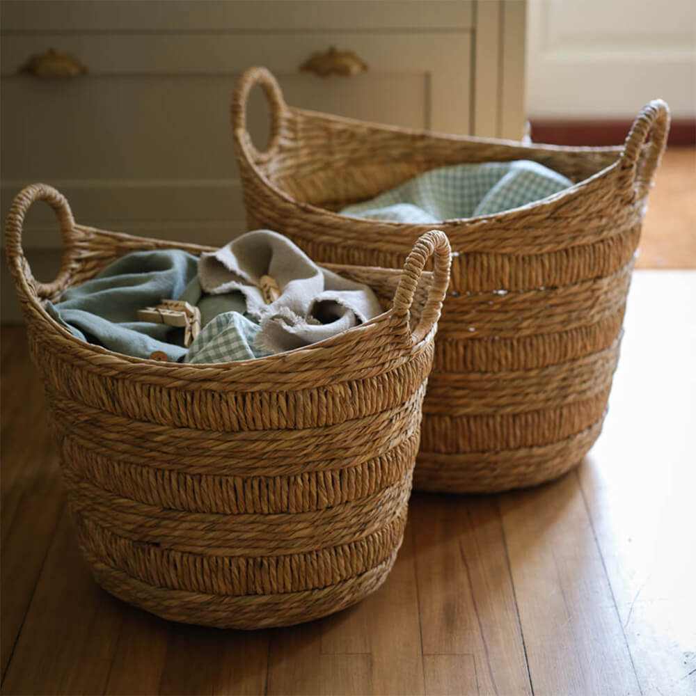 Woven basket - Basket with handles - Floor basket