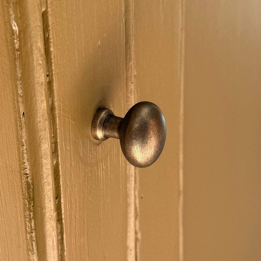 Burnished Brass Oval Cabinet Knob