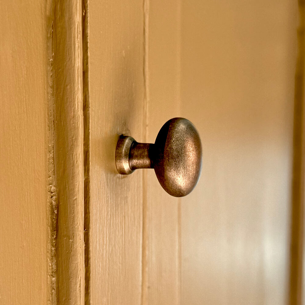 Burnished Brass Oval Cabinet Knob