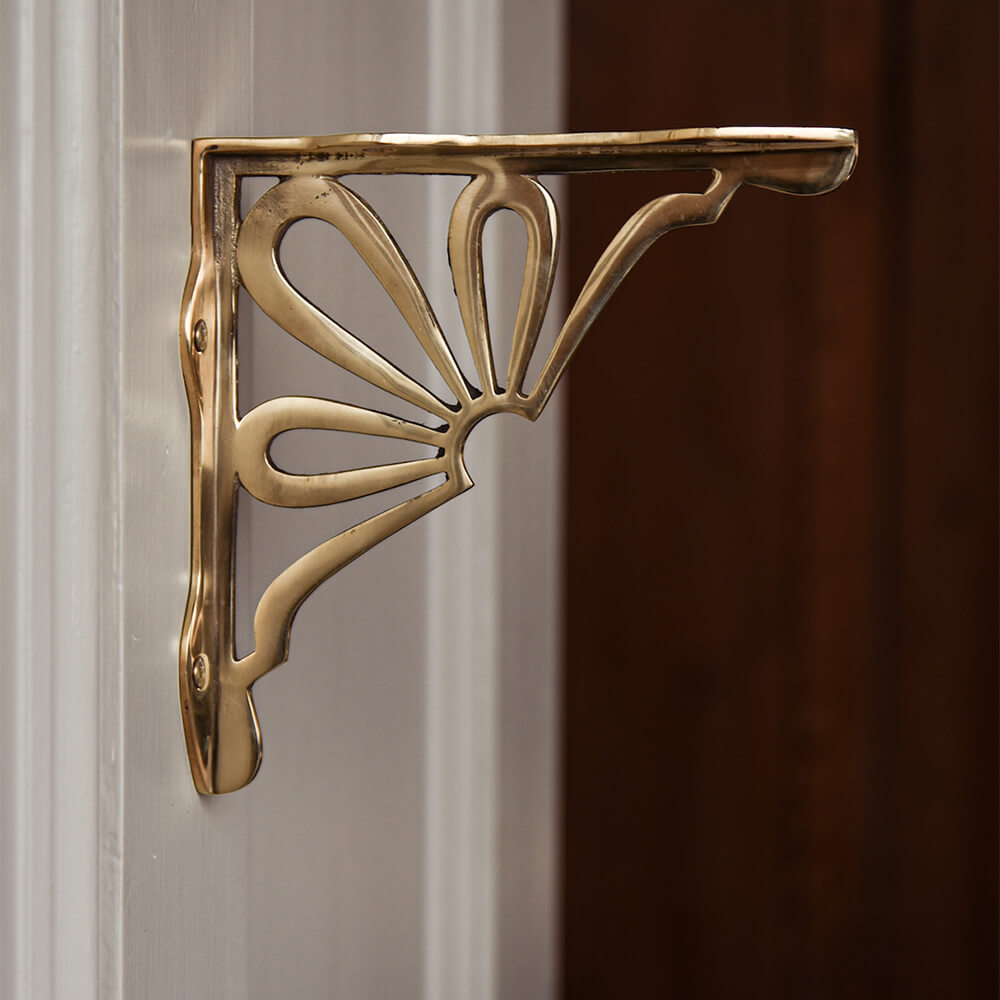 Solid Brass Daisy Shelf Bracket | Ornate Shelf Bracket