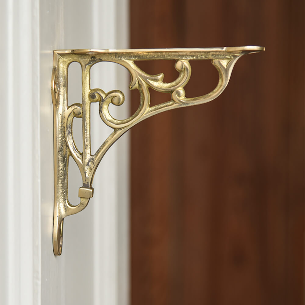 Polished Brass Shelf Bracket - Brass Bracket - Brass Wall Bracket