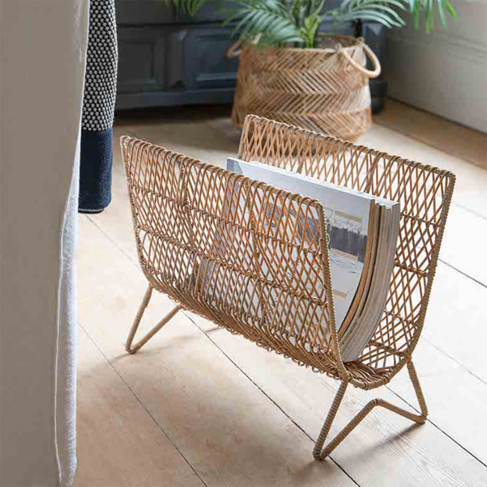 Magazine rack - Floor magazine rack - Rattan magazine rack