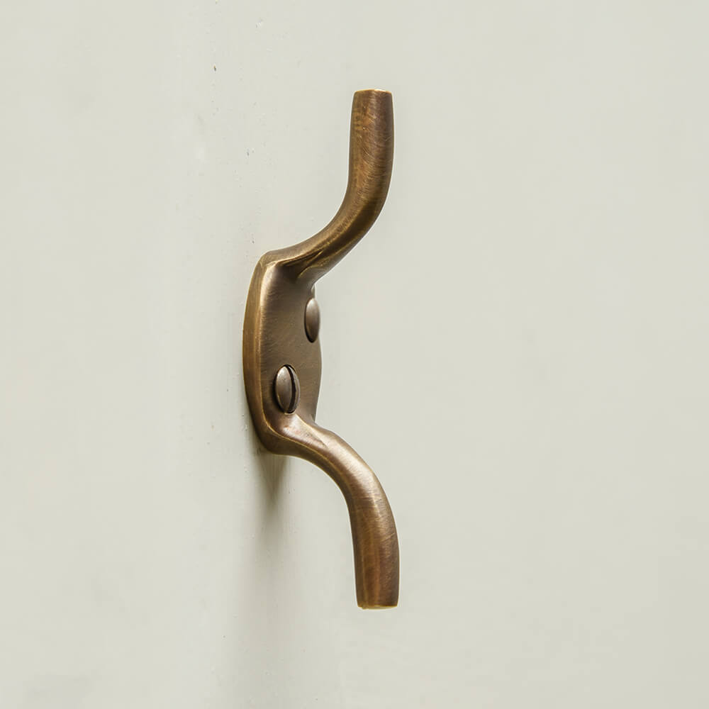 Cleat Hook - Blind Cleat Hook - Antique Brass Cleat Hook