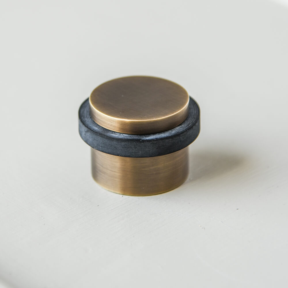 Door stop - Floor mounted door stop - Antique brass door stop