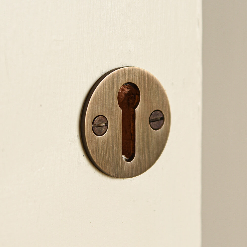 Door escutcheon - Keyhole protector - Antique brass escutcheon