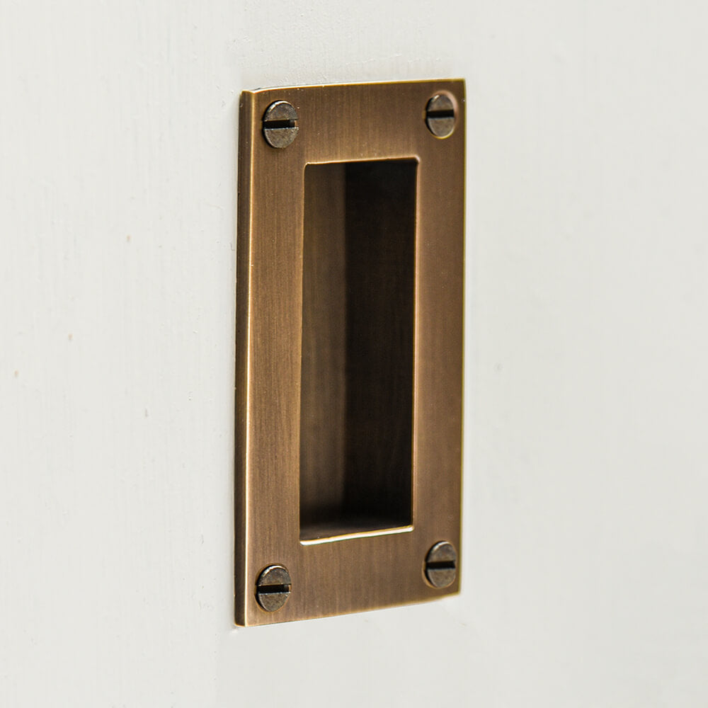 Sliding door handle - Flush pull handle - Brass recessed handle