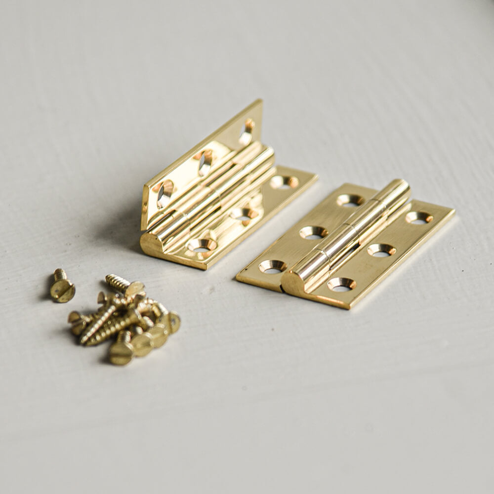 Polished Brass Butt Hinge Pair - 2 inch
