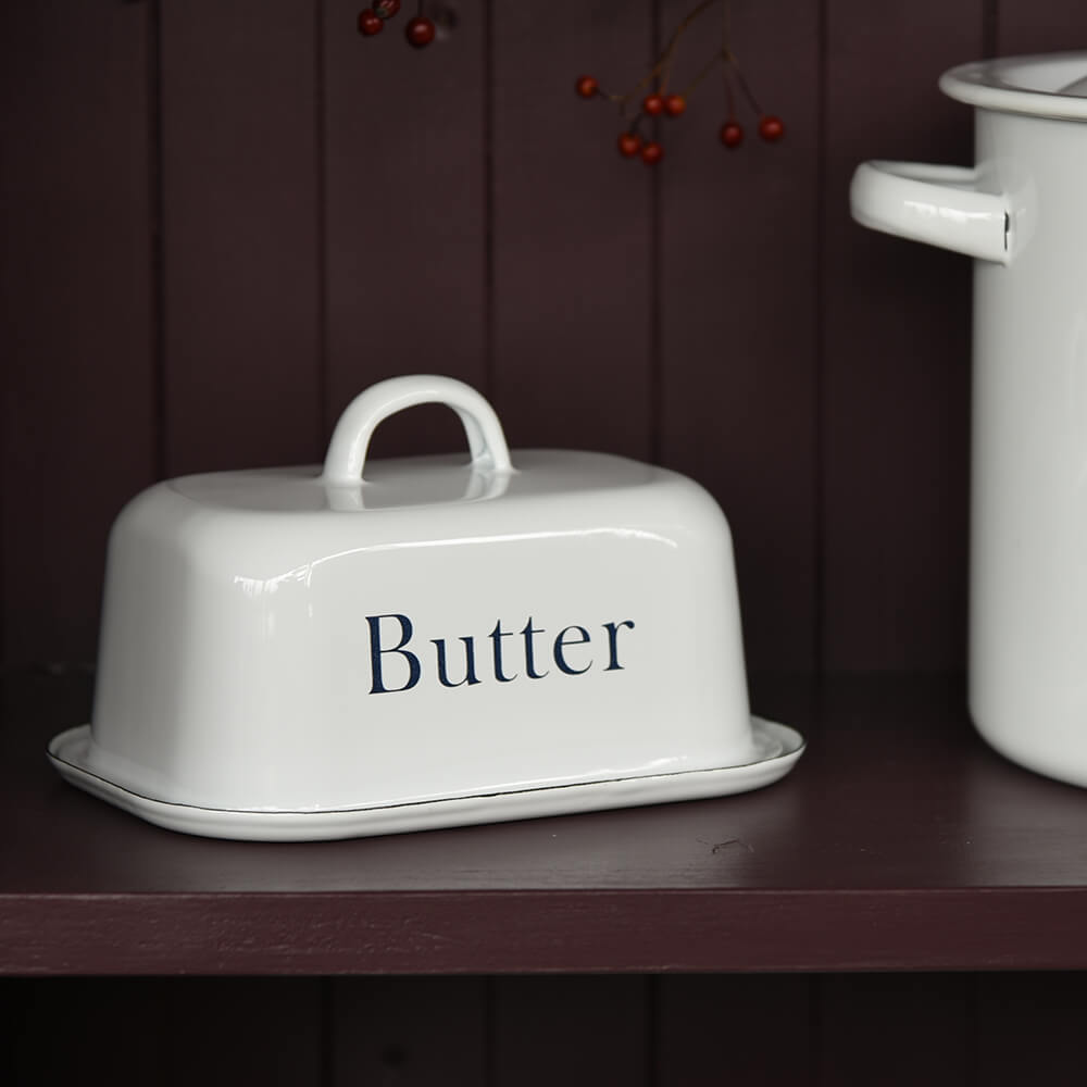 Enamel Butter Dish - Butter Dish - White Butter Dish