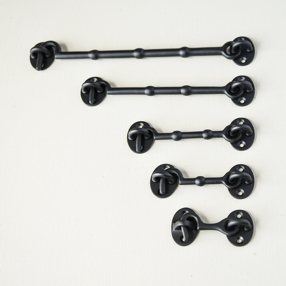 Cabin hook - Black hook and eye latch - Shutter hook