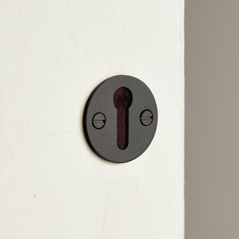 Escutcheon - Black keyhole cover - Matt black escutcheon