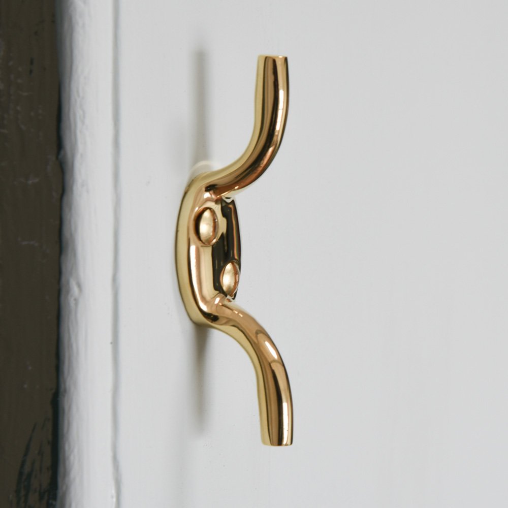 Cleat hook - Brass cleat hook - Tie back hooks