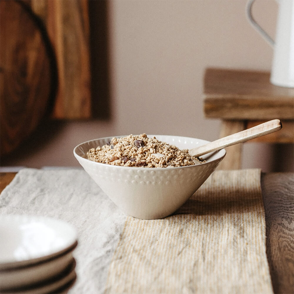 White serving dishes - White ceramic serving bowls - Embossed
