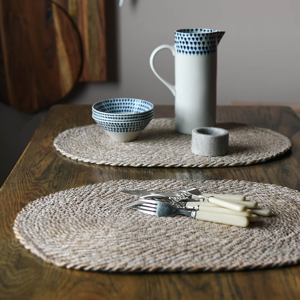 Jute placemats | Jute tablemats | Oval table mats
