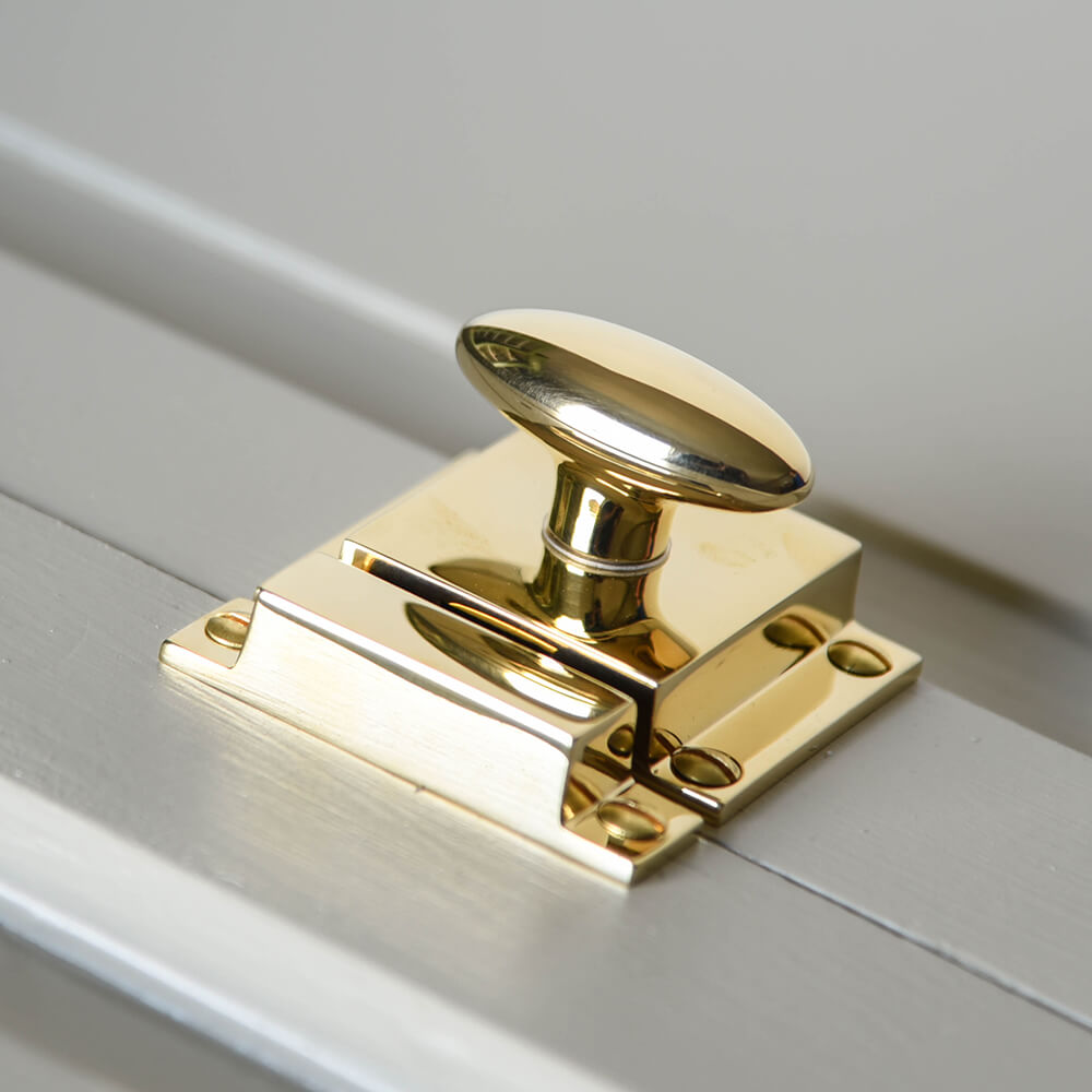 Cabinet door latches - Brass cupboard latch - Oval latch