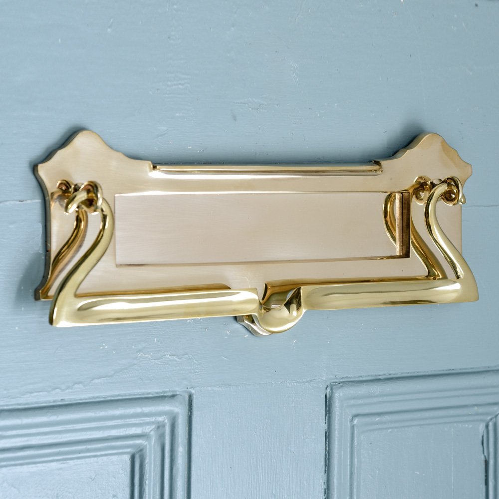 Brass letterbox - Letterplate - Letter box with knocker