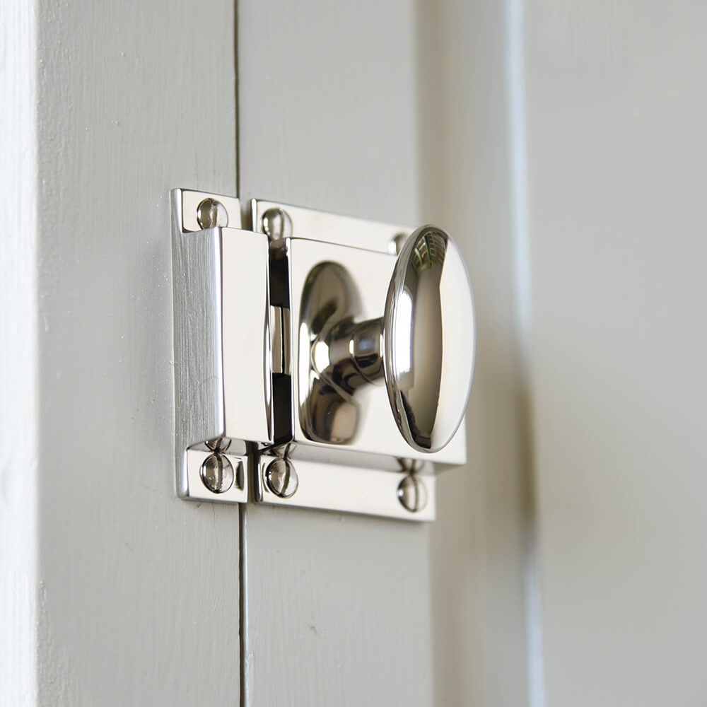 Kitchen cabinet locks - Nickel cabinet latch - Oval latch