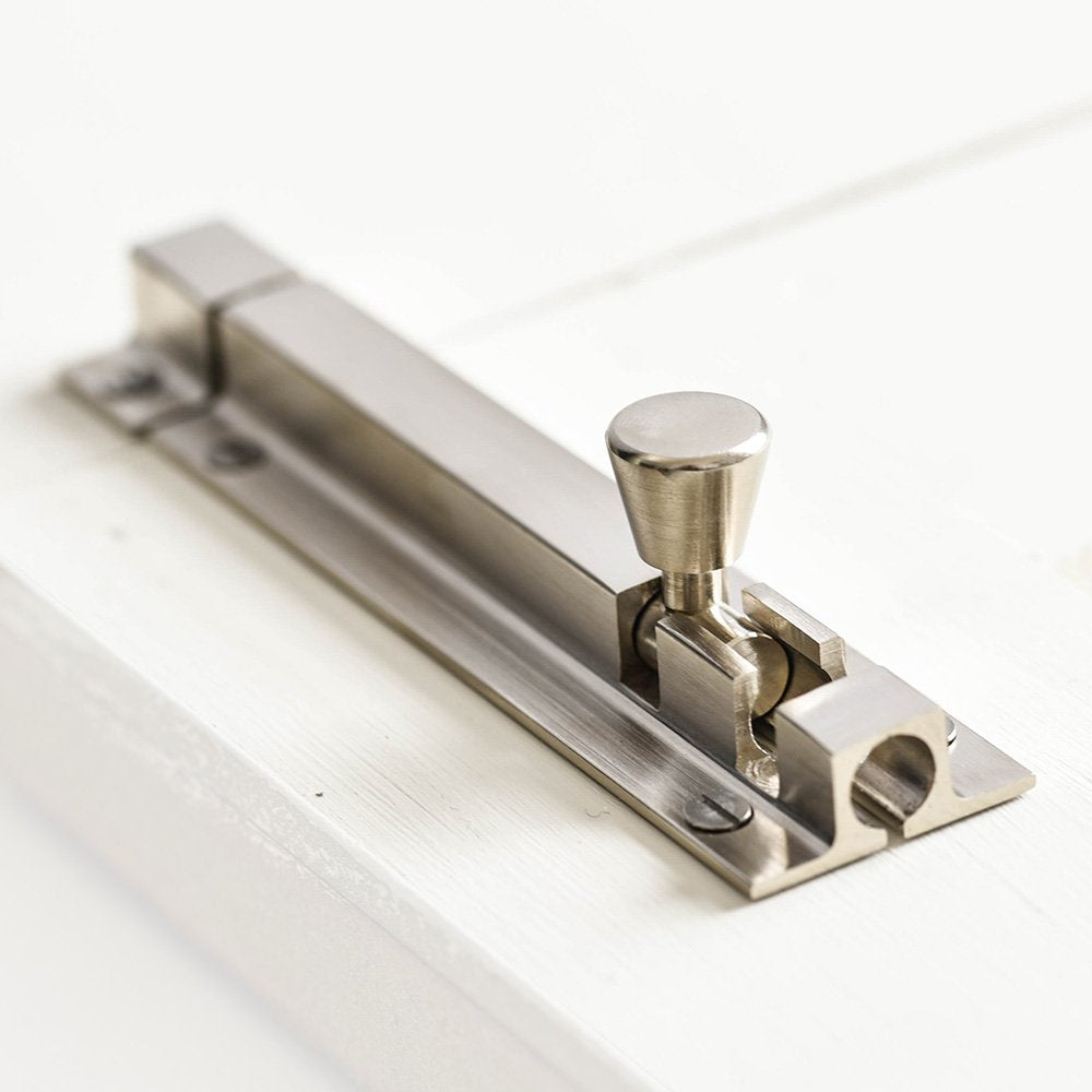Barrel bolt - Sliding Door Lock Bathroom - Sliding bolt - Nickel