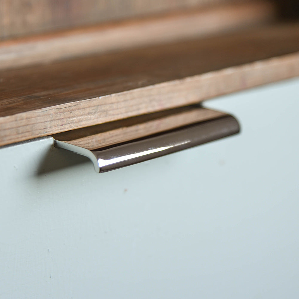 Edge pull handle - Recessed door handle - Nickel drawer pull