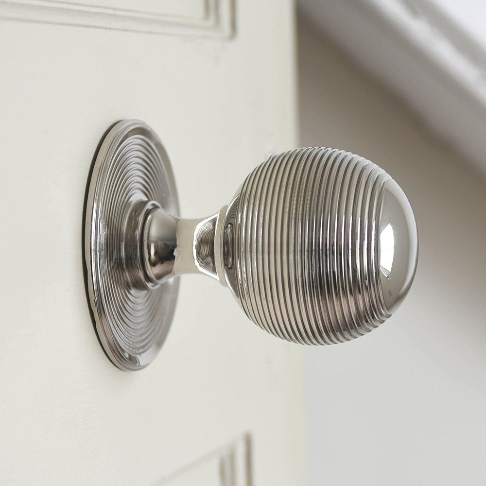 Large door pull - Door centre knob - Nickel door pull