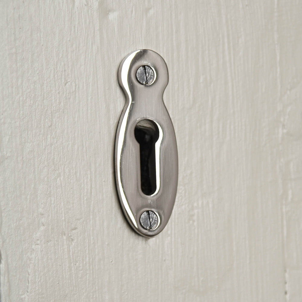 Door Keyhole Cover | Nickel Escutcheon | Nickel Keyhole Cover