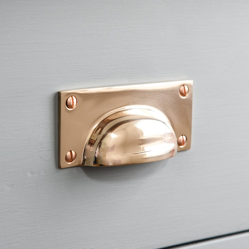 Drawer pulls - Bronze cup handles - Gunmetal cabinet handles