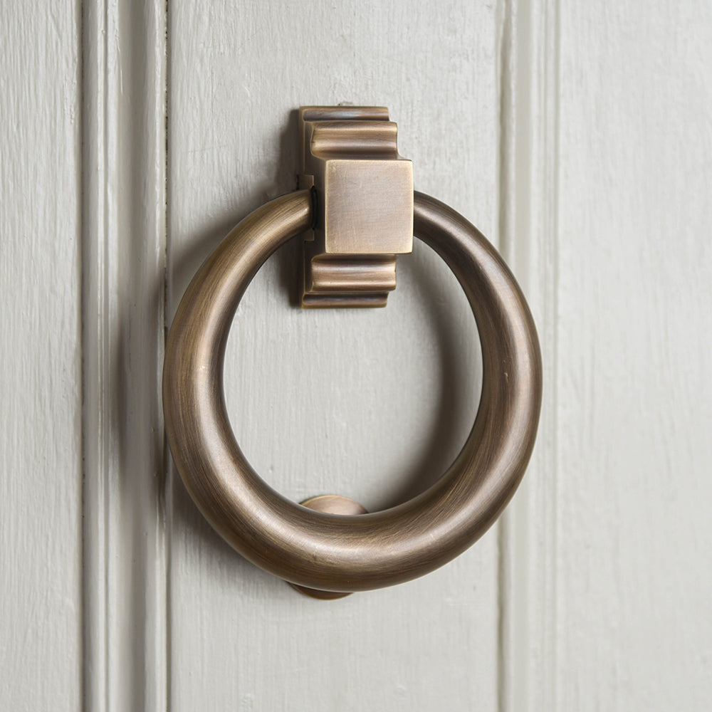 Door knocker - Antique brass door knocker - Hoop door knocker