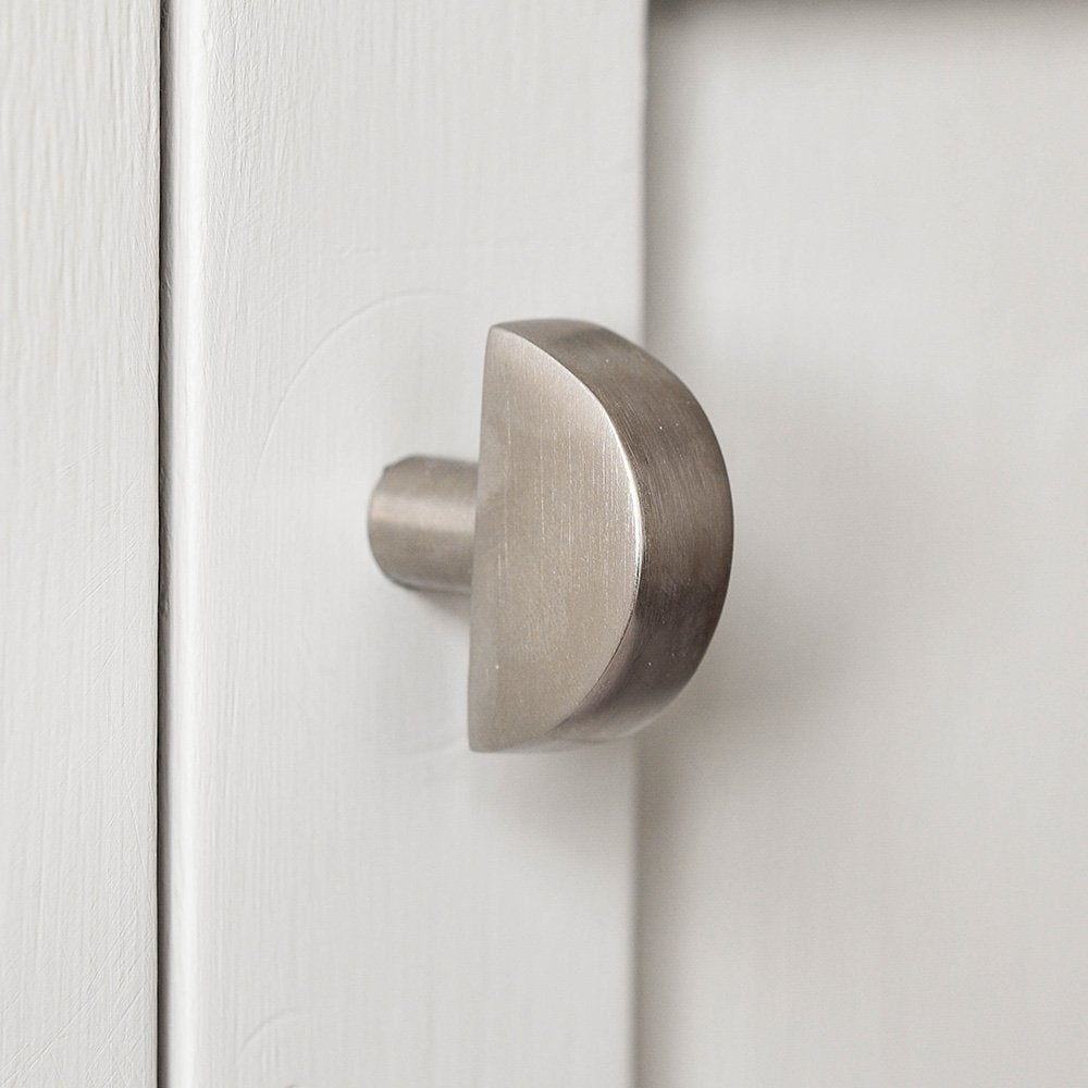Brushed nickel cupboard knobs - Half moon cabinet knobs