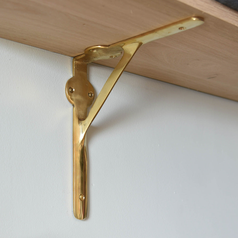 Brass shelf brackets | Brass wall brackets | Aged brass shelf brackets