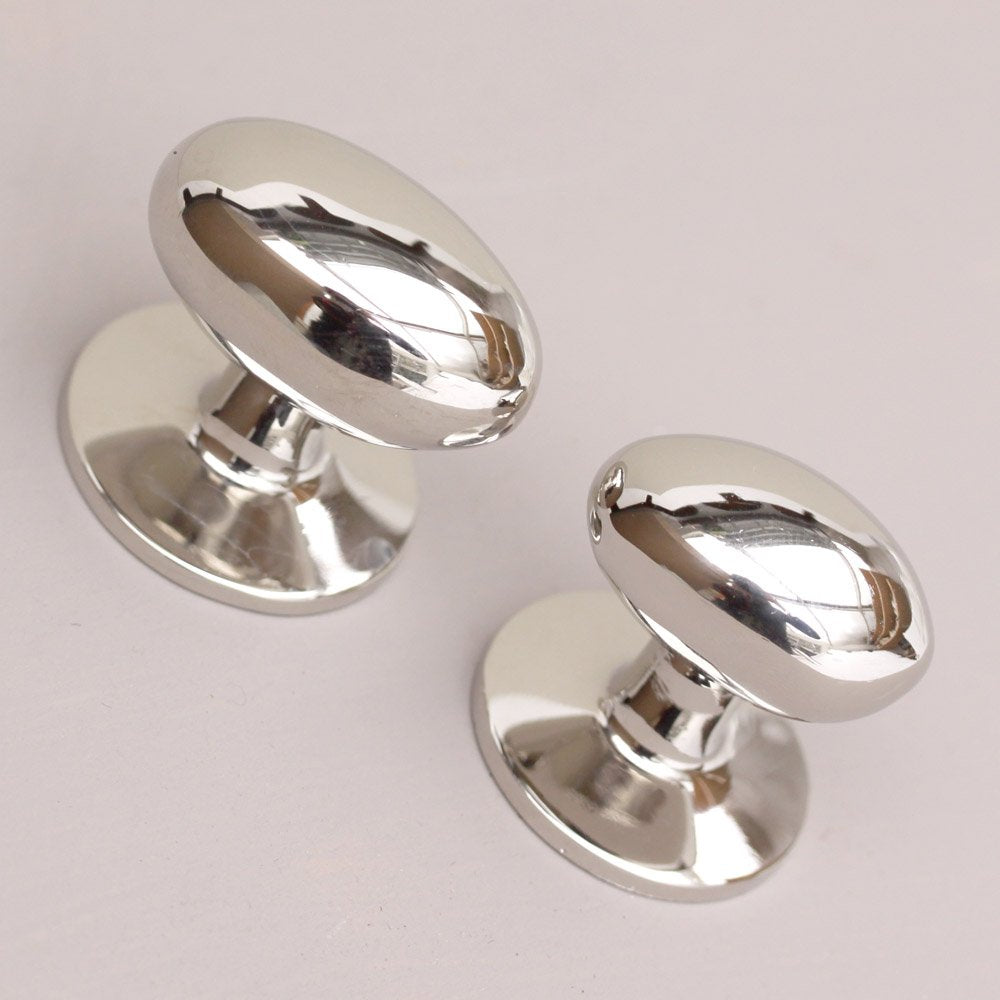 Polished nickel drawer knobs - Oval cabinet knobs