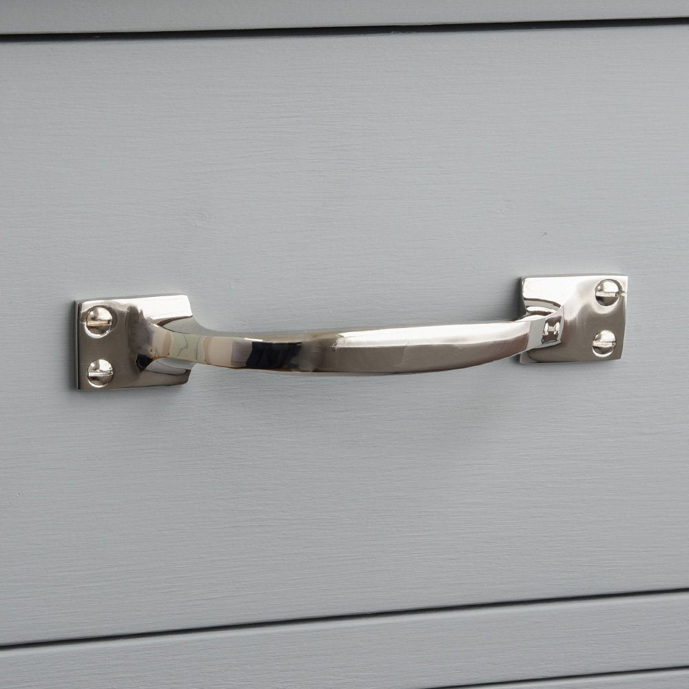 Cupboard pull handle - Curved pull handle - Nickel drawer pull