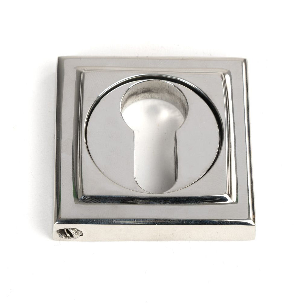 Euro escutcheon - Square keyhole cover - Stainless steel