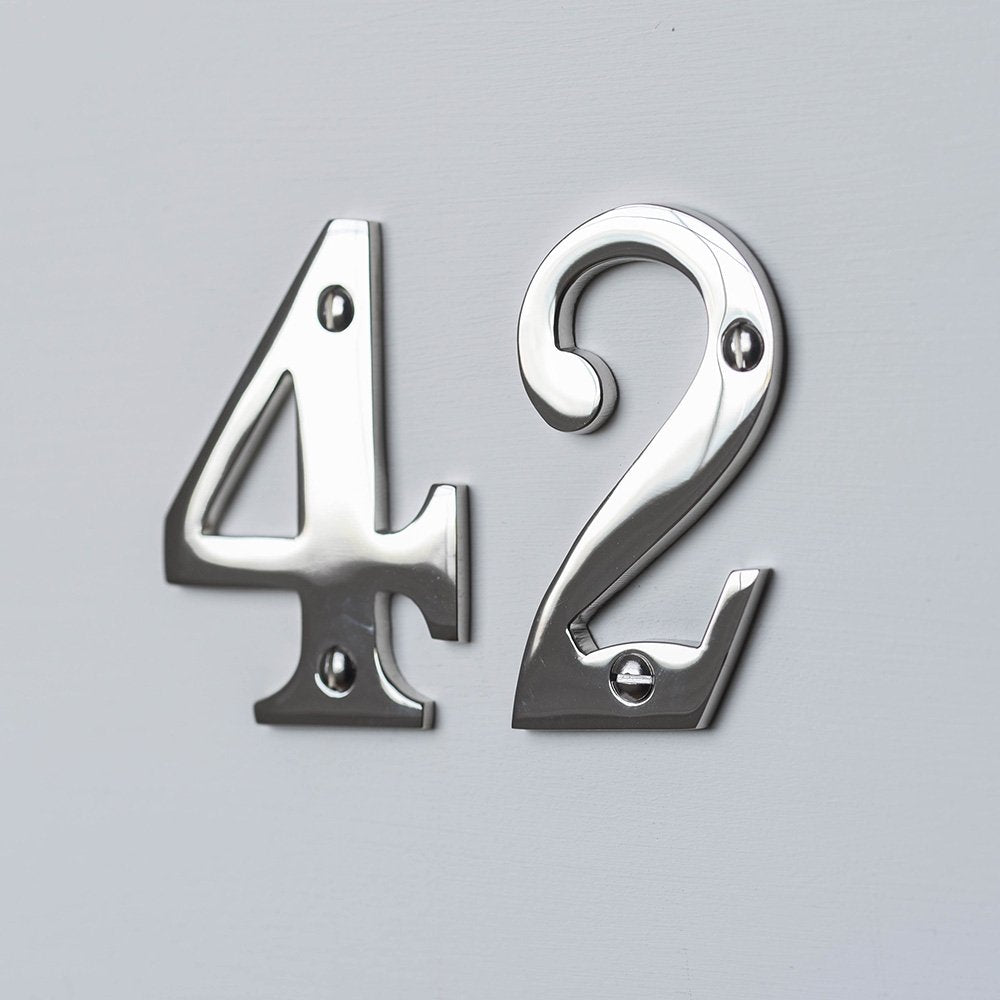Front door numbers - Nickel house numbers - House numerals