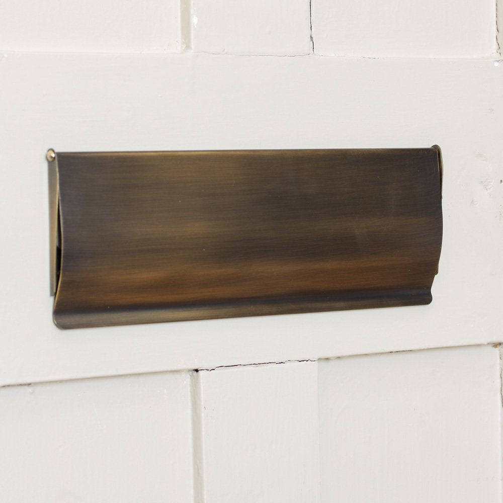 Letterbox cover - Letter box flap - Antique brass letter tidy