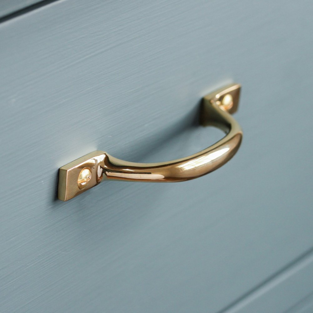 D shaped handle - Brass sash lift - Curved drawer handle